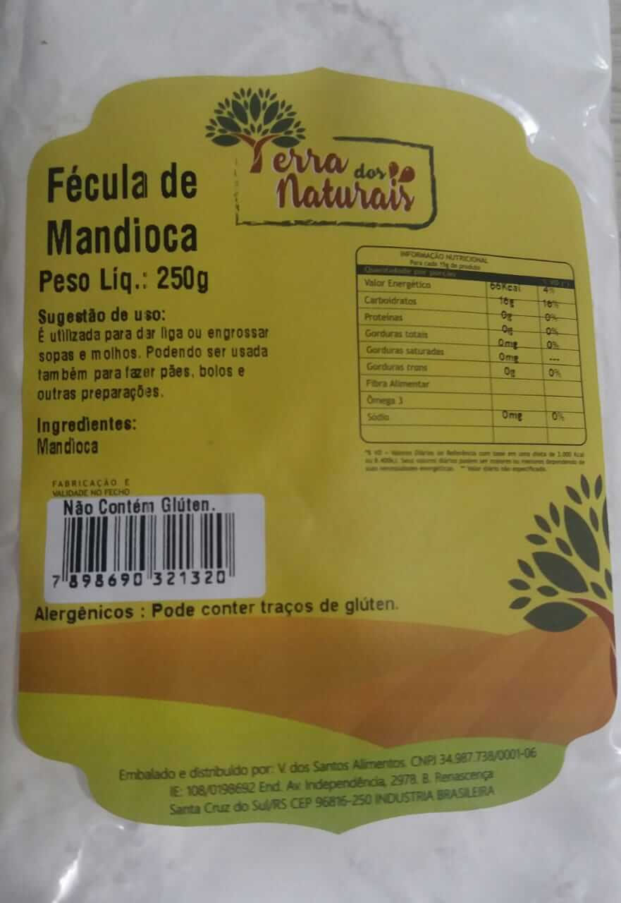 FECULA DE MANDIOCA 250G – Terra dos Naturais